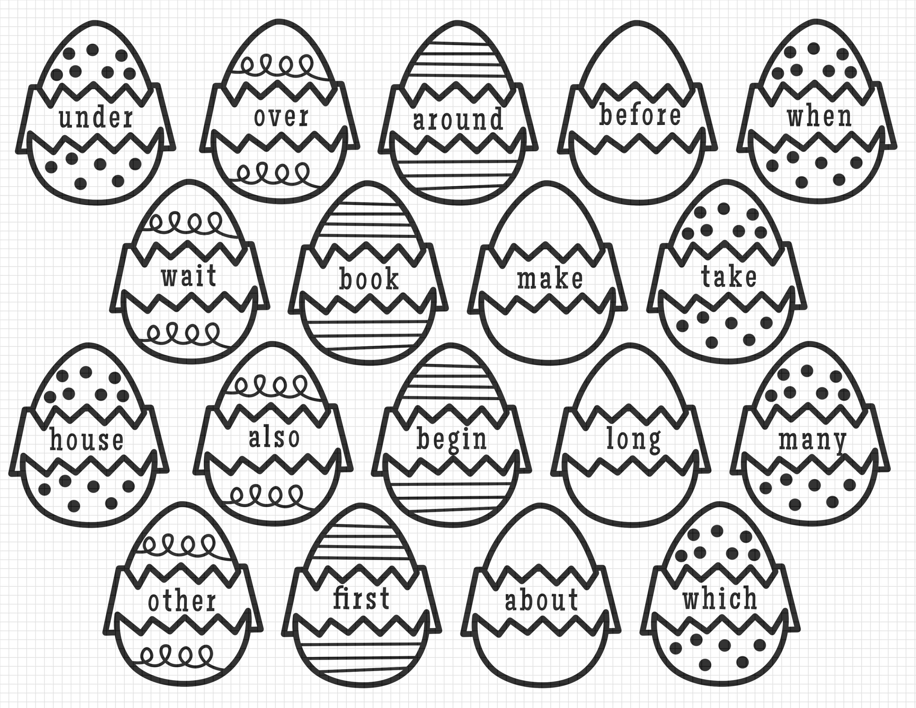 Easter Egg Sight Word Hunt Printable: Spring Learning (digital Download ...