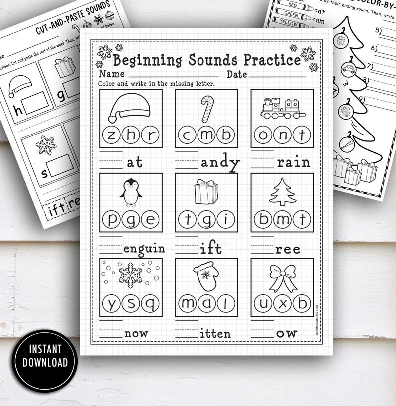 Christmas Worksheet Phonics- "letter Worksheets" Winter, Phonics ...