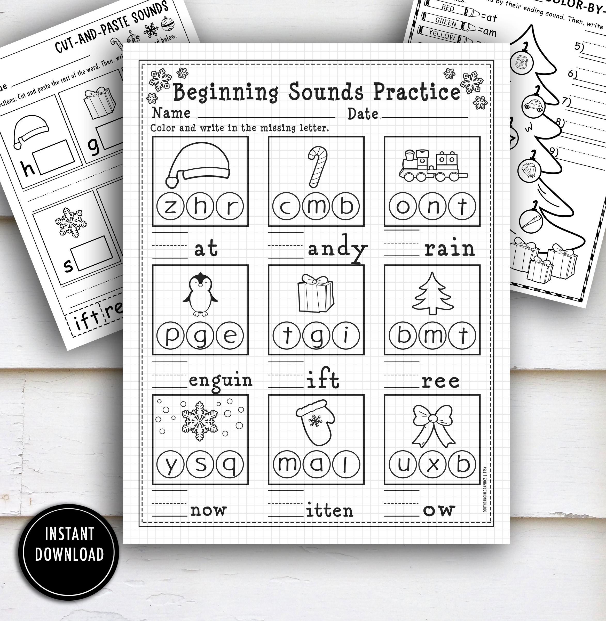 Christmas Worksheet Phonics- "letter Worksheets" Winter, Phonics ...