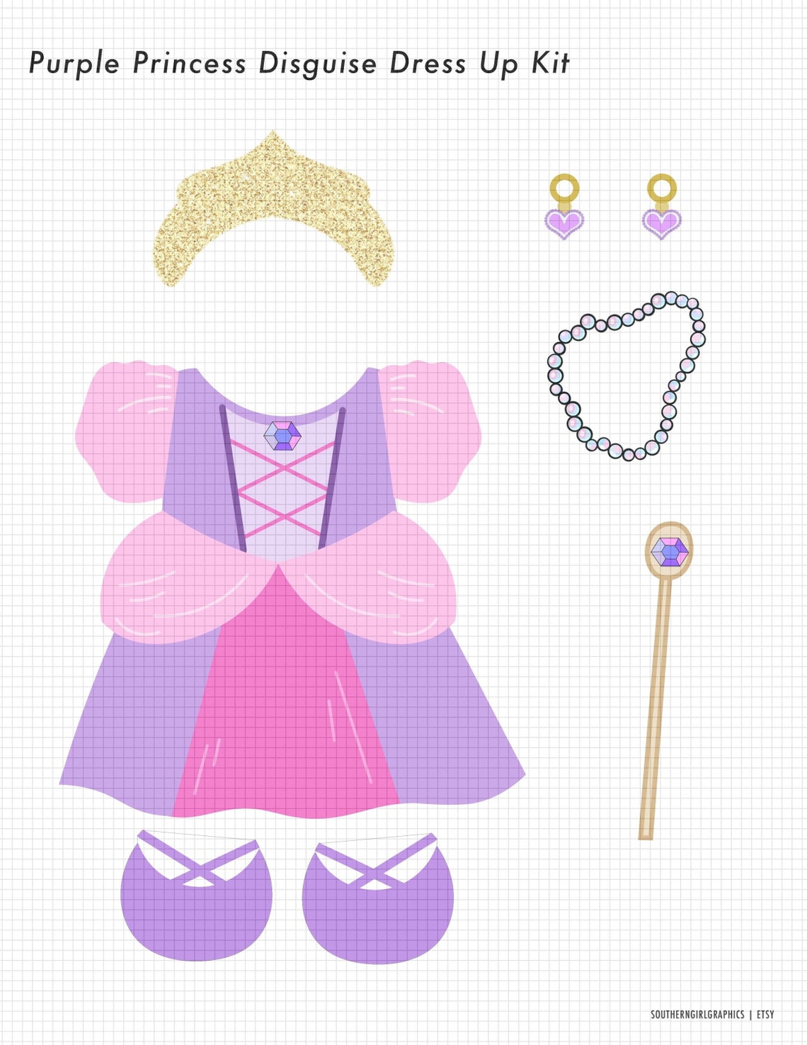 Turkey Disguise Printable - Purple, Princess Dress, Purple Princess ...