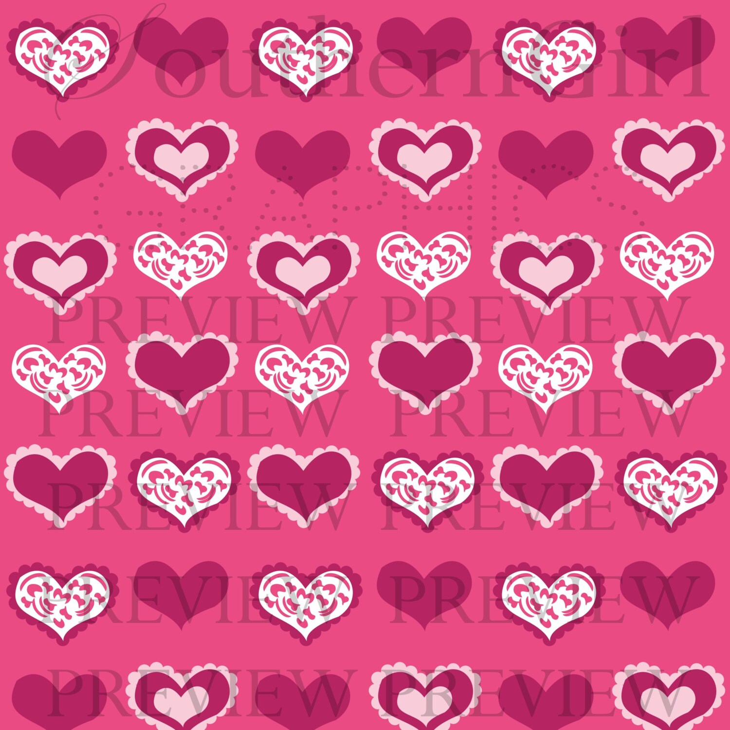 Heart Digital Paper lovely Hearts - Etsy