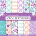 Butterfly Digital Paper: "spring Butterflies" Purple Butterfly Digital ...