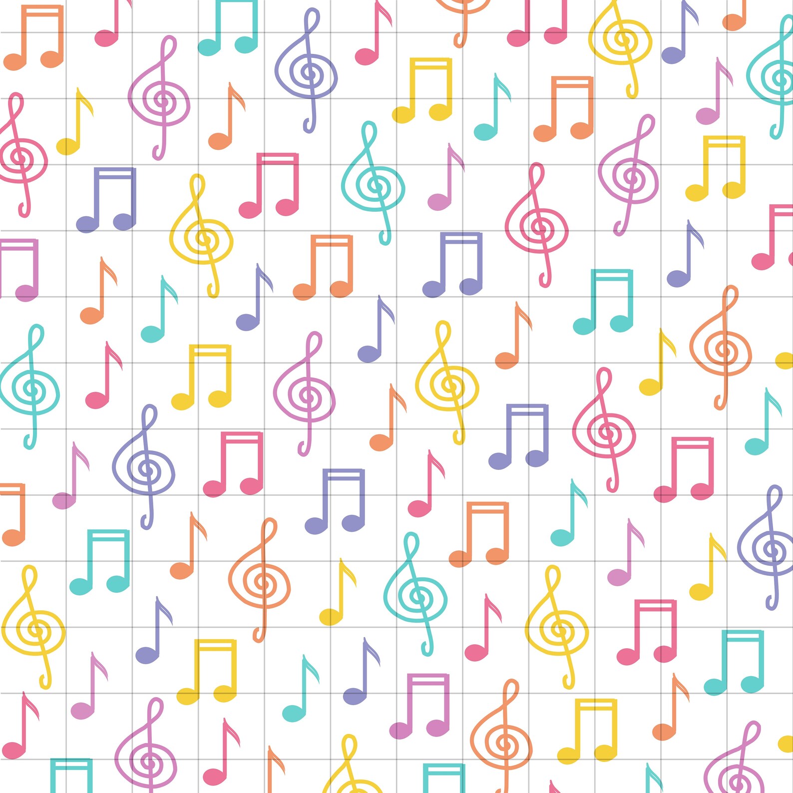 Music Digital Paper music Notes With Bright Neon | Etsy