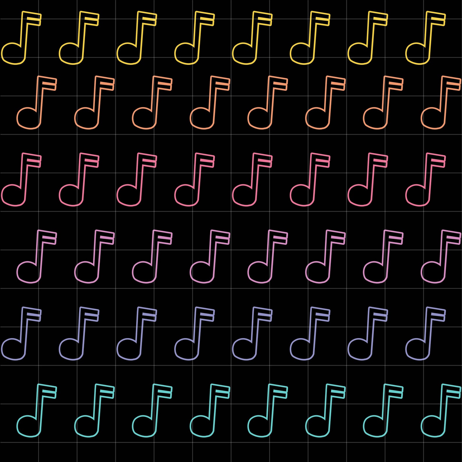 Neon Music Notes Digital Paper – Rainbow Patterns (digital Download) - Etsy