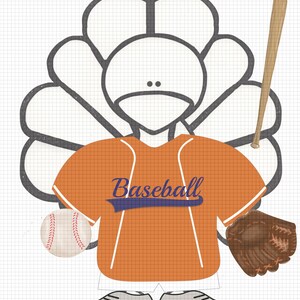 Turkey Disguise Clip Art - Orange, Baseball, Baseball Turkey, Player ...