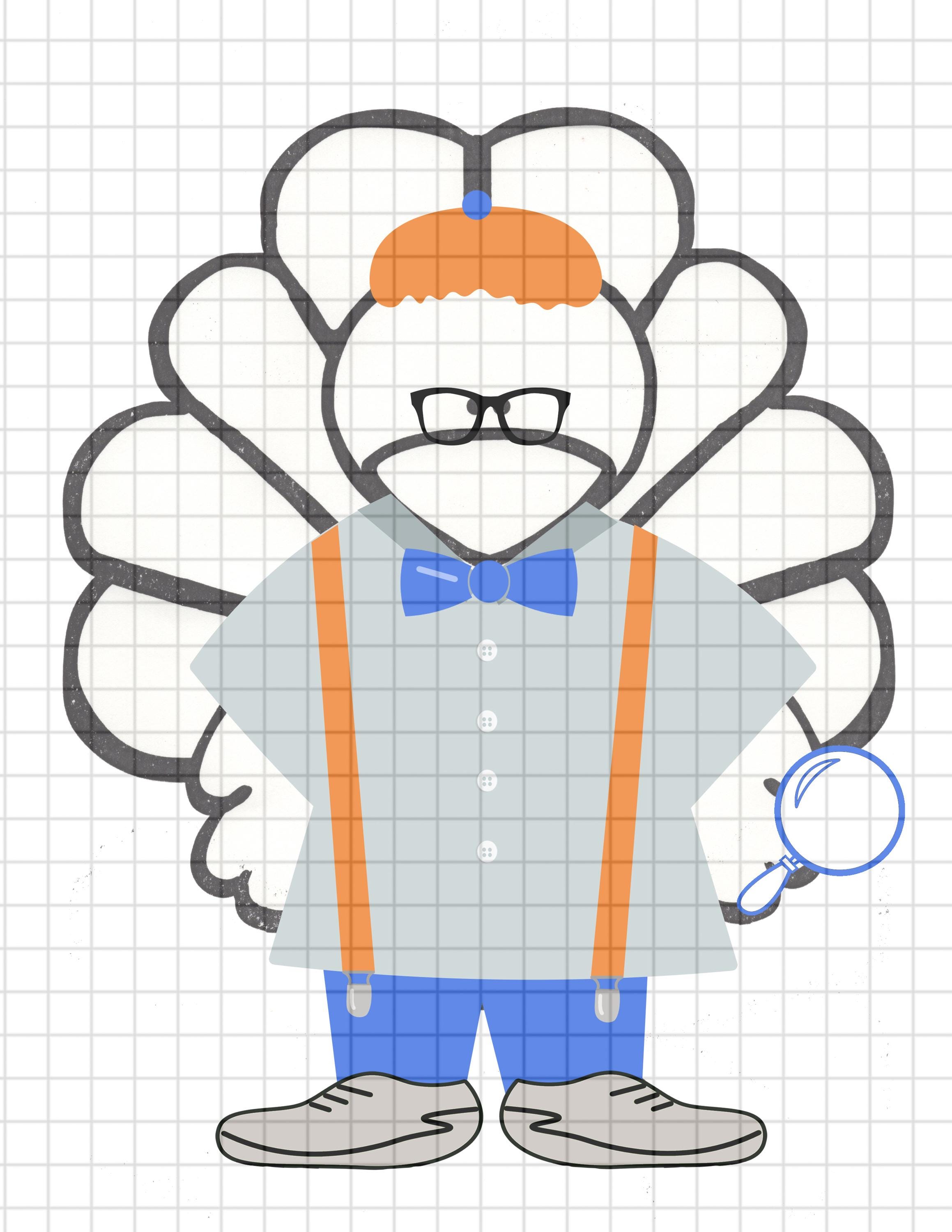 Turkey Disguise Clip Art - Geek Turkey, Glasses, Suspenders, Geeky ...
