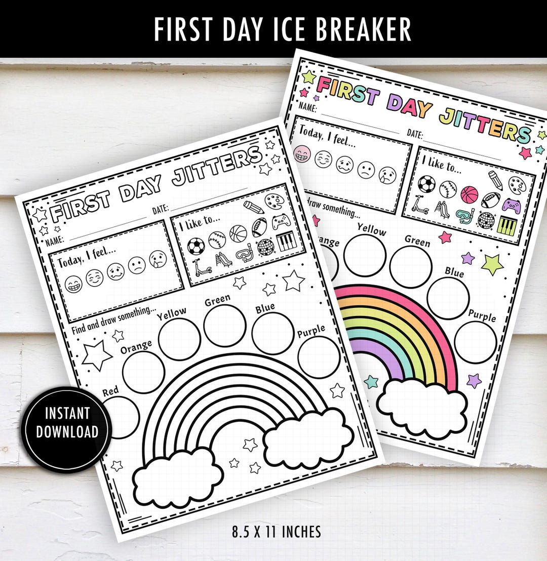 First Day of School Ice Breaker: Coloring Worksheet (PDF Printable) - Etsy