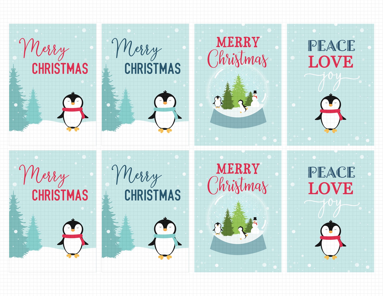 Penguin Gift Tag Printable: penguin CHRISTMAS Tag - Etsy