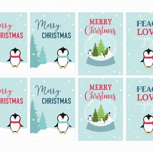 Penguin Gift Tag Printable: "penguin CHRISTMAS Tag" Cute Penguin ...