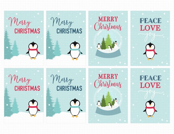 Penguin Christmas Gift Tags Printable