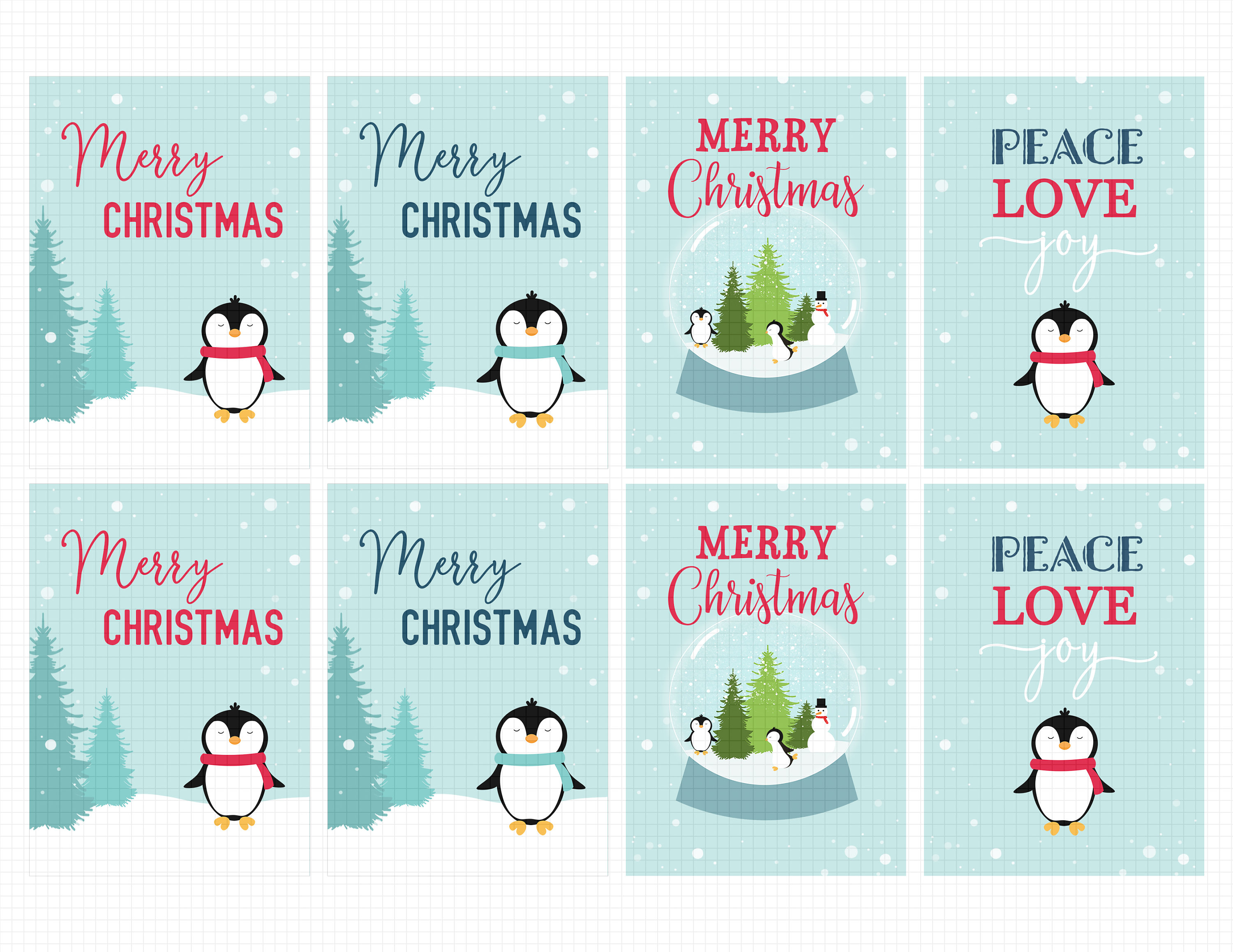 Penguin Gift Tag Printable: penguin CHRISTMAS Tag | Etsy
