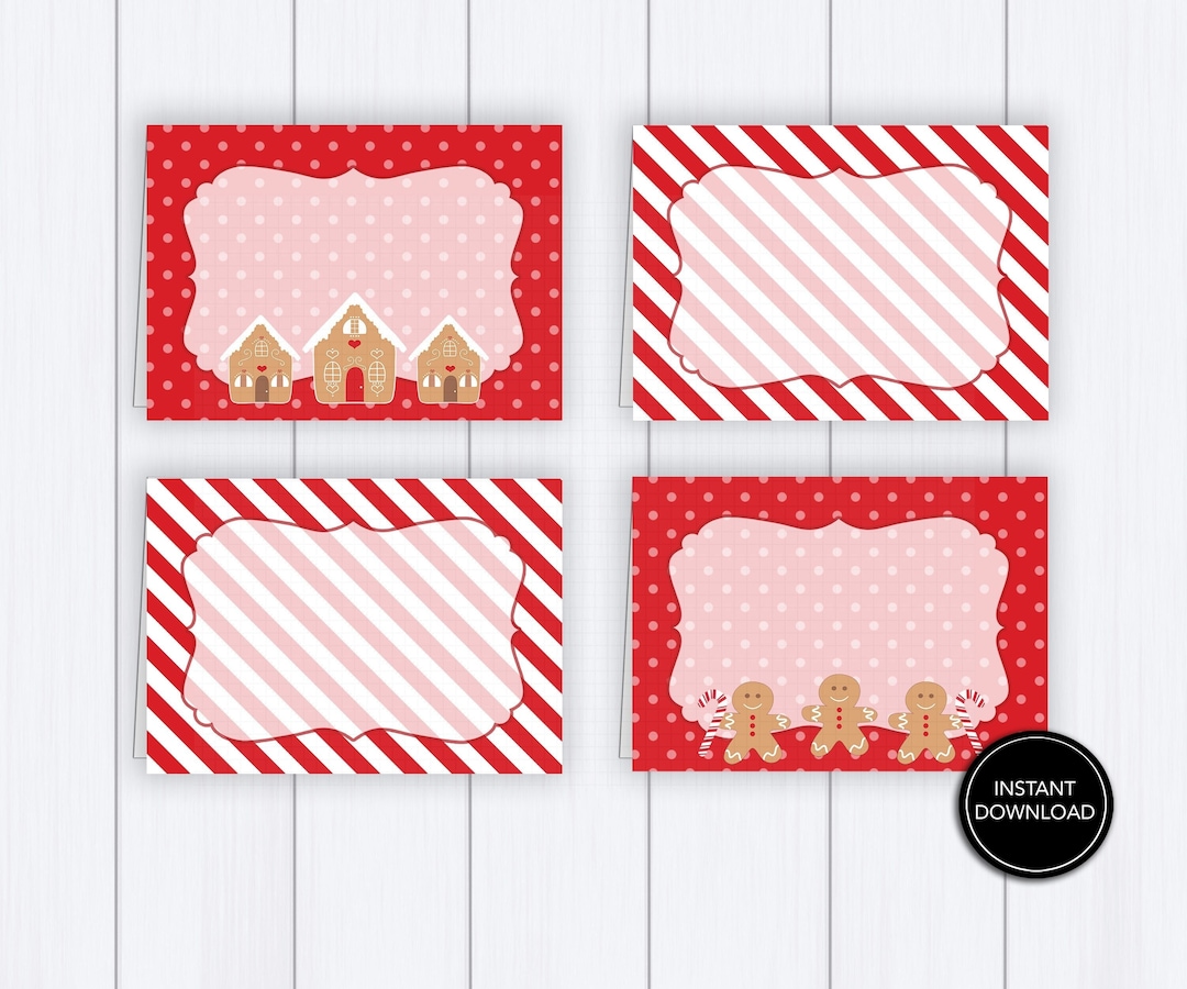 Red Gingerbread House Tent Cards: "gingerbread TENT Cards" Candy Cane ...