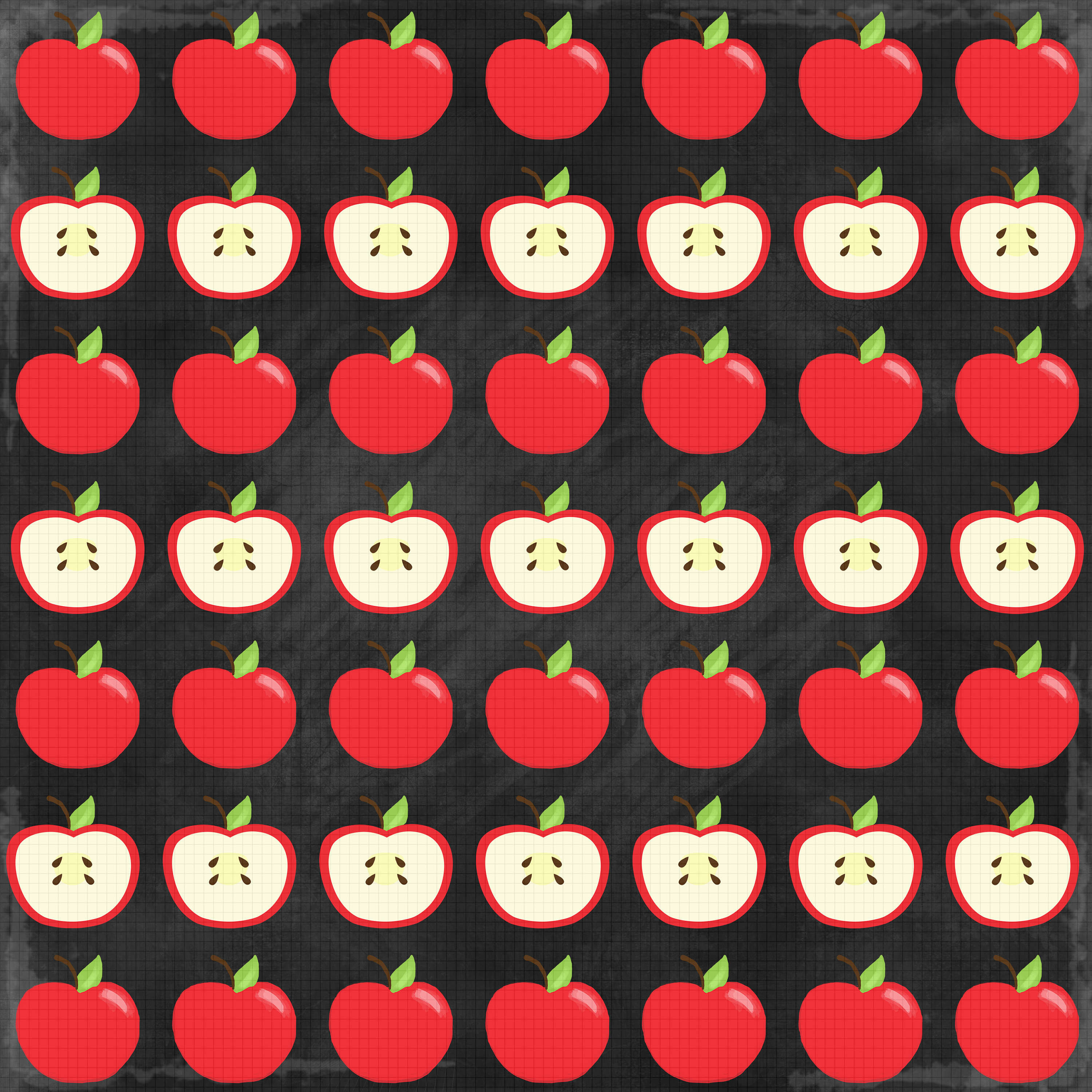 School Digital Paper - "school Patterns" With Apples, Pencils, Crayons ...