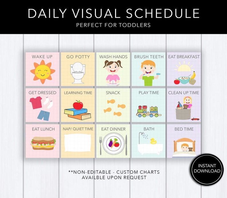 Toddler Visual Schedule Printable: daily SCHEDULE - Etsy