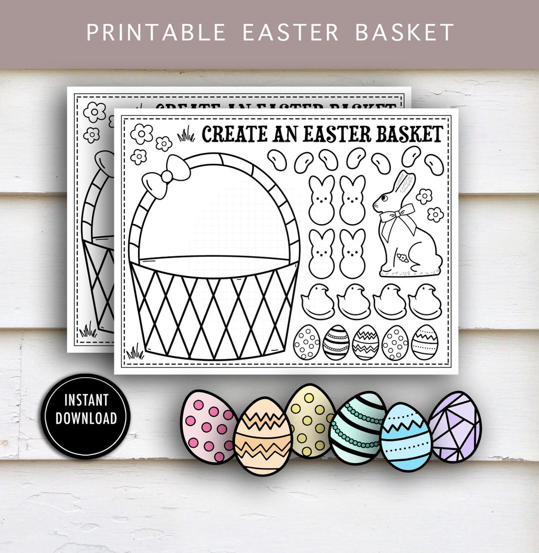 Kids Easter Craft Printable - "easter EGG Coloring" Easter Cut and ...