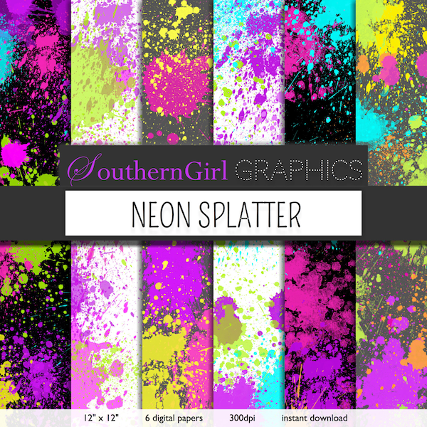 Neon Paint Splatter - Etsy