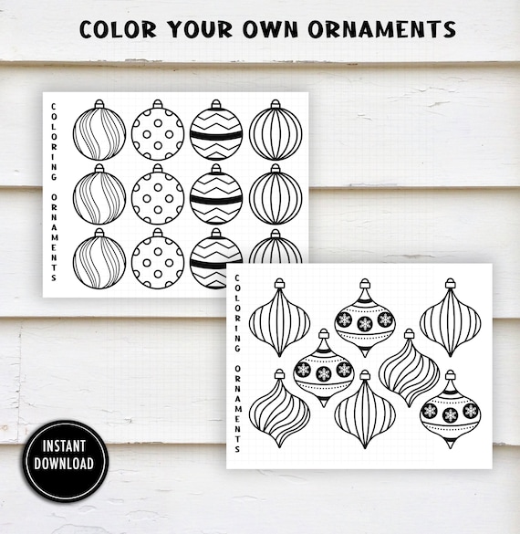 Christmas Ornaments To Color And Cut 200 Printable Christmas Ornaments