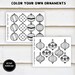 Printable Christmas Ornaments- Cut and Color, Color Your Own, Cut and ...