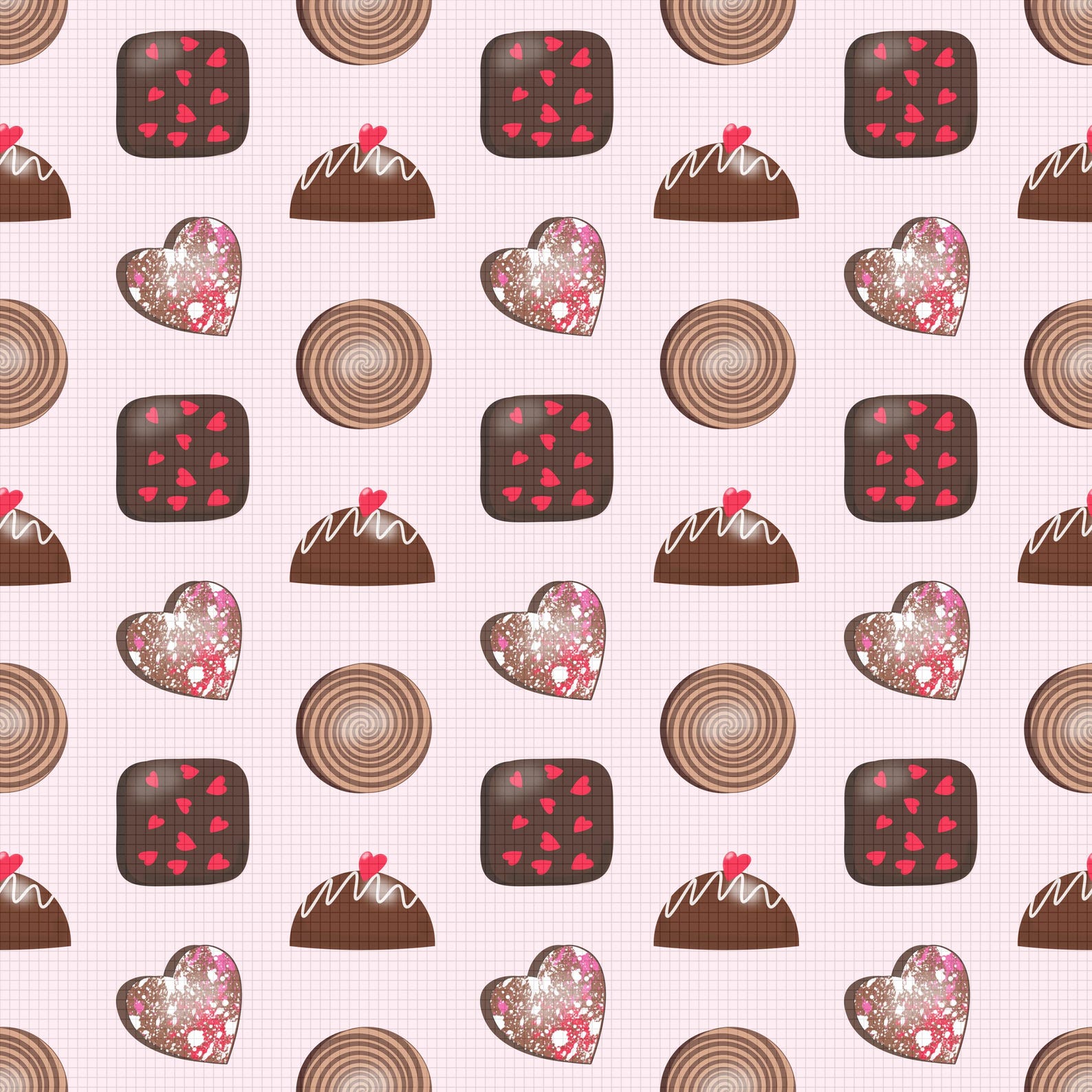 Chocolate Digital Paper: Valentine's Day Seamless Patterns (digital ...
