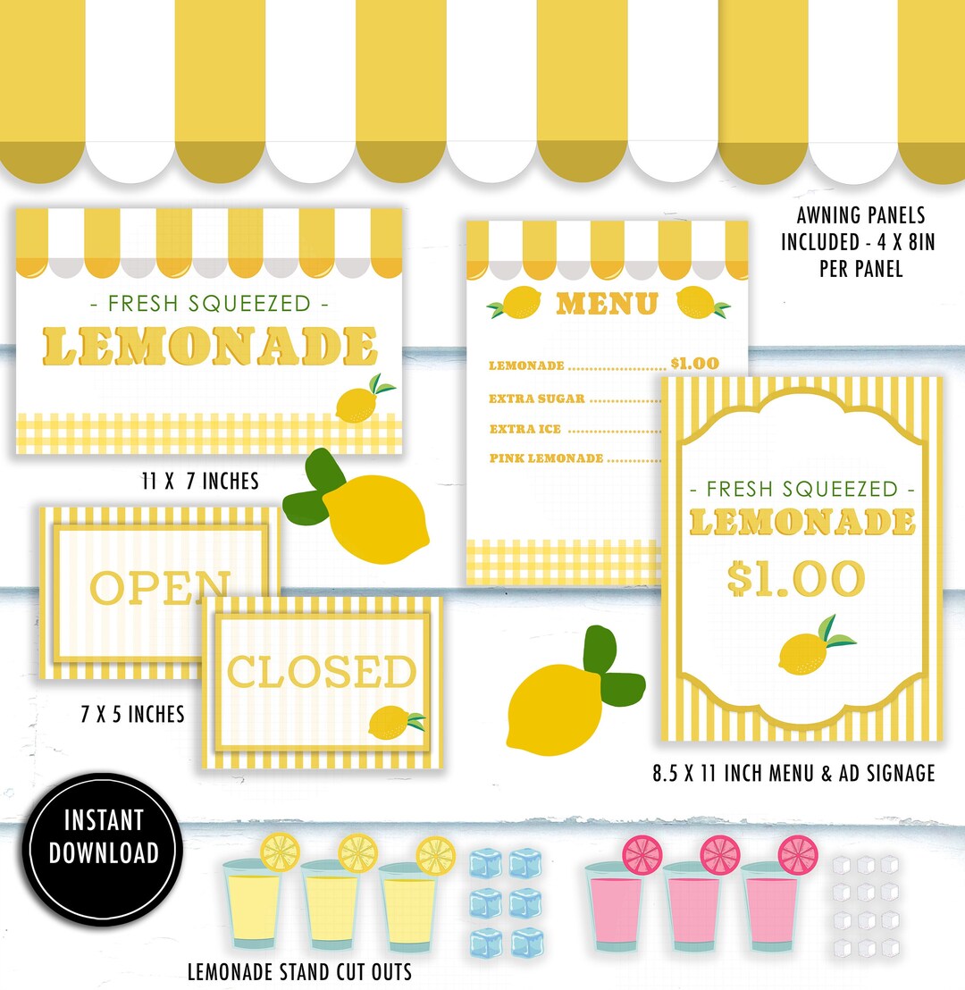 Lemonade Stand Pretend Play Printable Bundle: "lemonade Play" Lemon ...