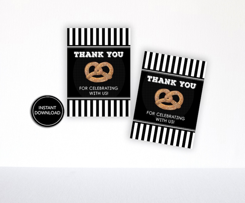 Pretzel Favor Tags: Pretzel Party Thank You (digital Download) - Etsy