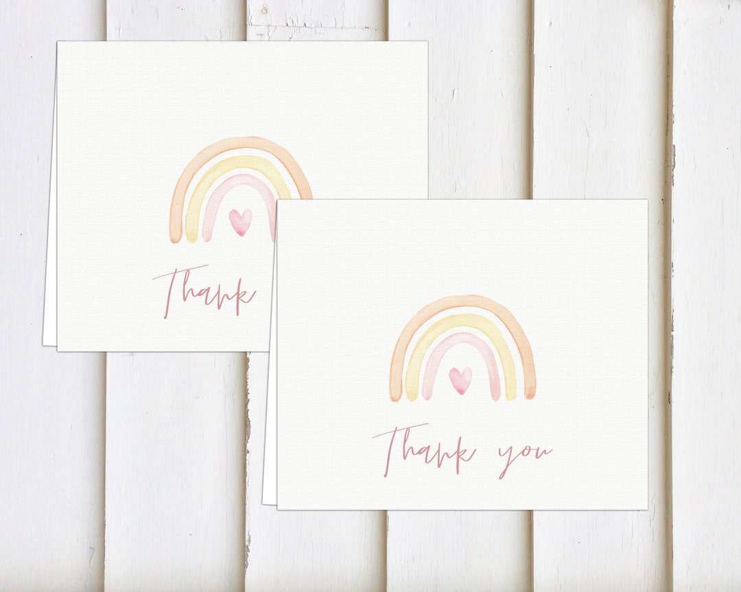 Boho Rainbow Thank You Card Printable Download: "rainbow THANK You ...