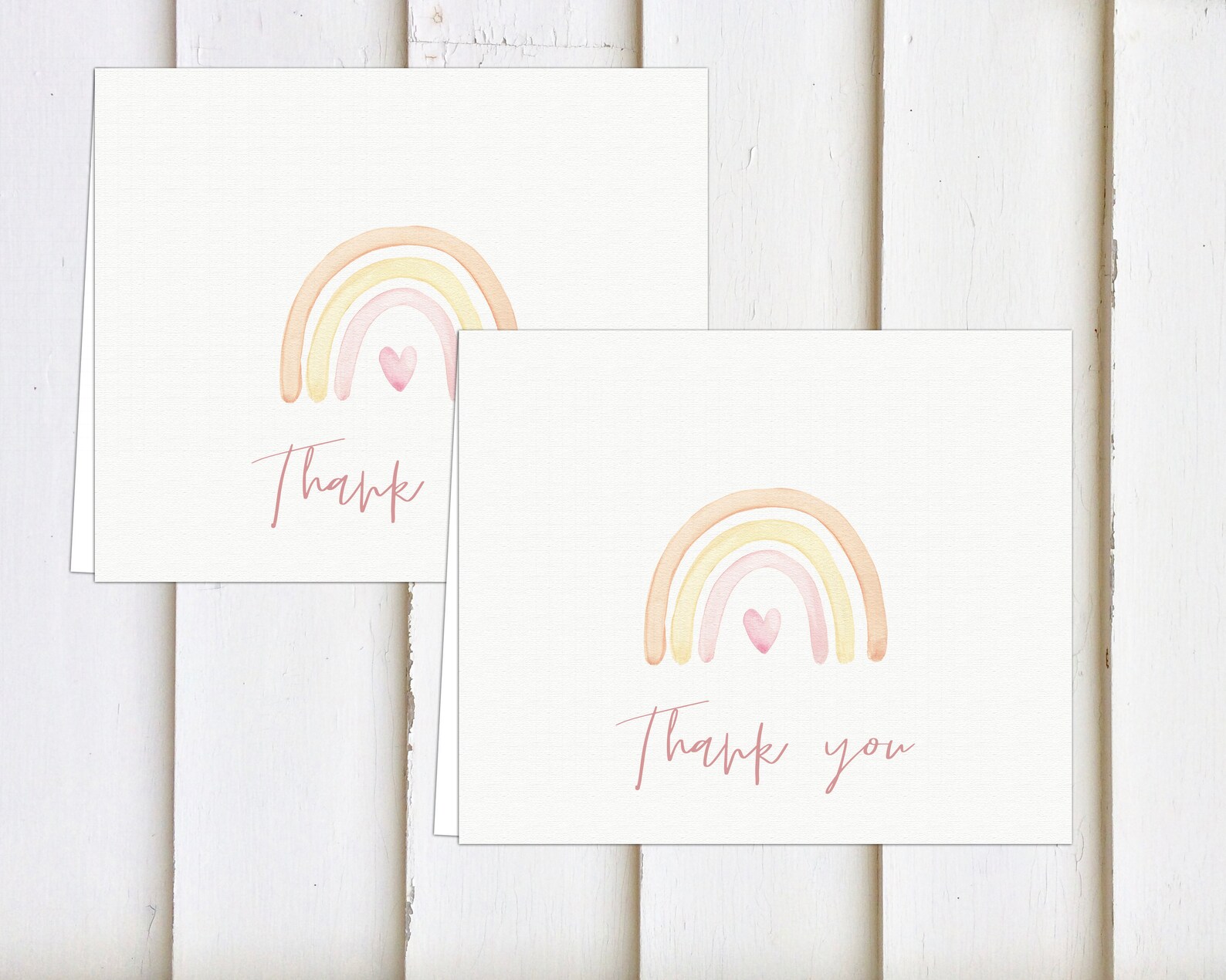 Boho Rainbow Thank You Card Printable Download: rainbow | Etsy