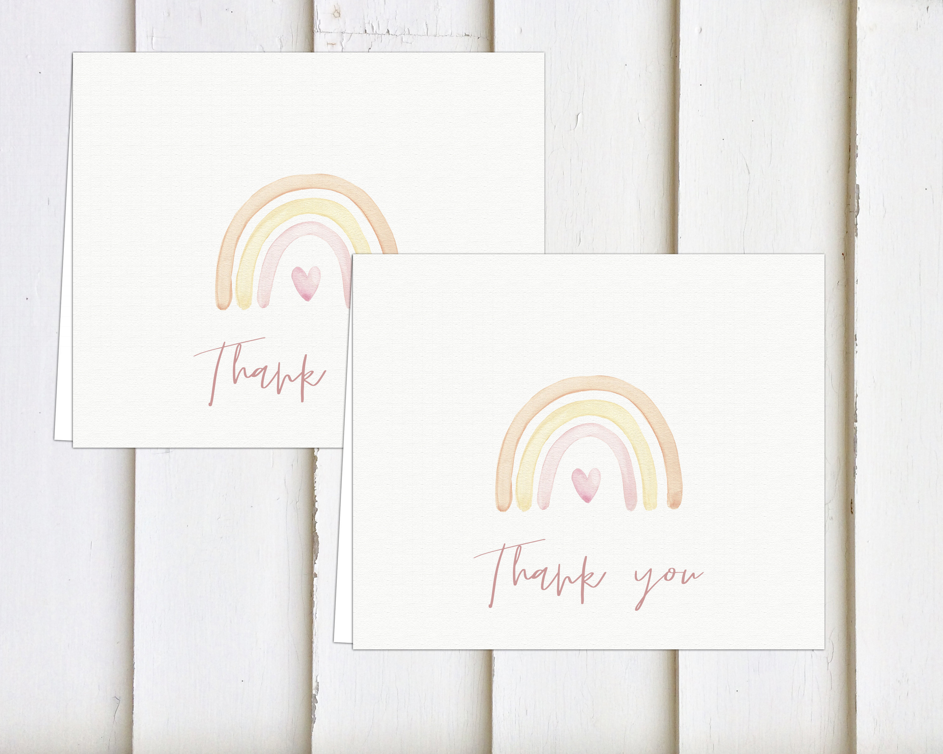 Boho Rainbow Thank You Card Printable Download: rainbow | Etsy