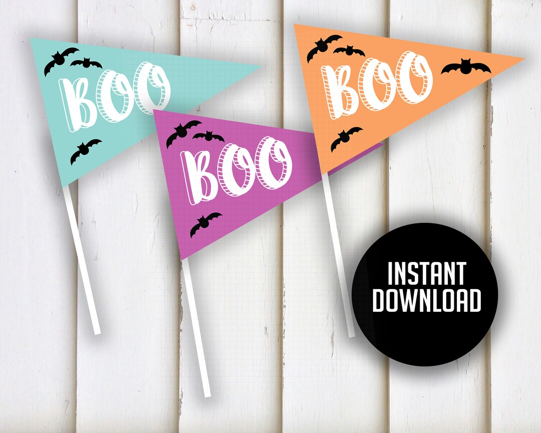 Halloween Printable: "halloween Flags"boo Bag, Boo Banner, Purple ...