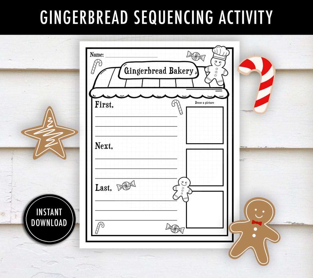 Gingerbread Man Reading, Sequencing & Writing Worksheets | Holiday ELA ...