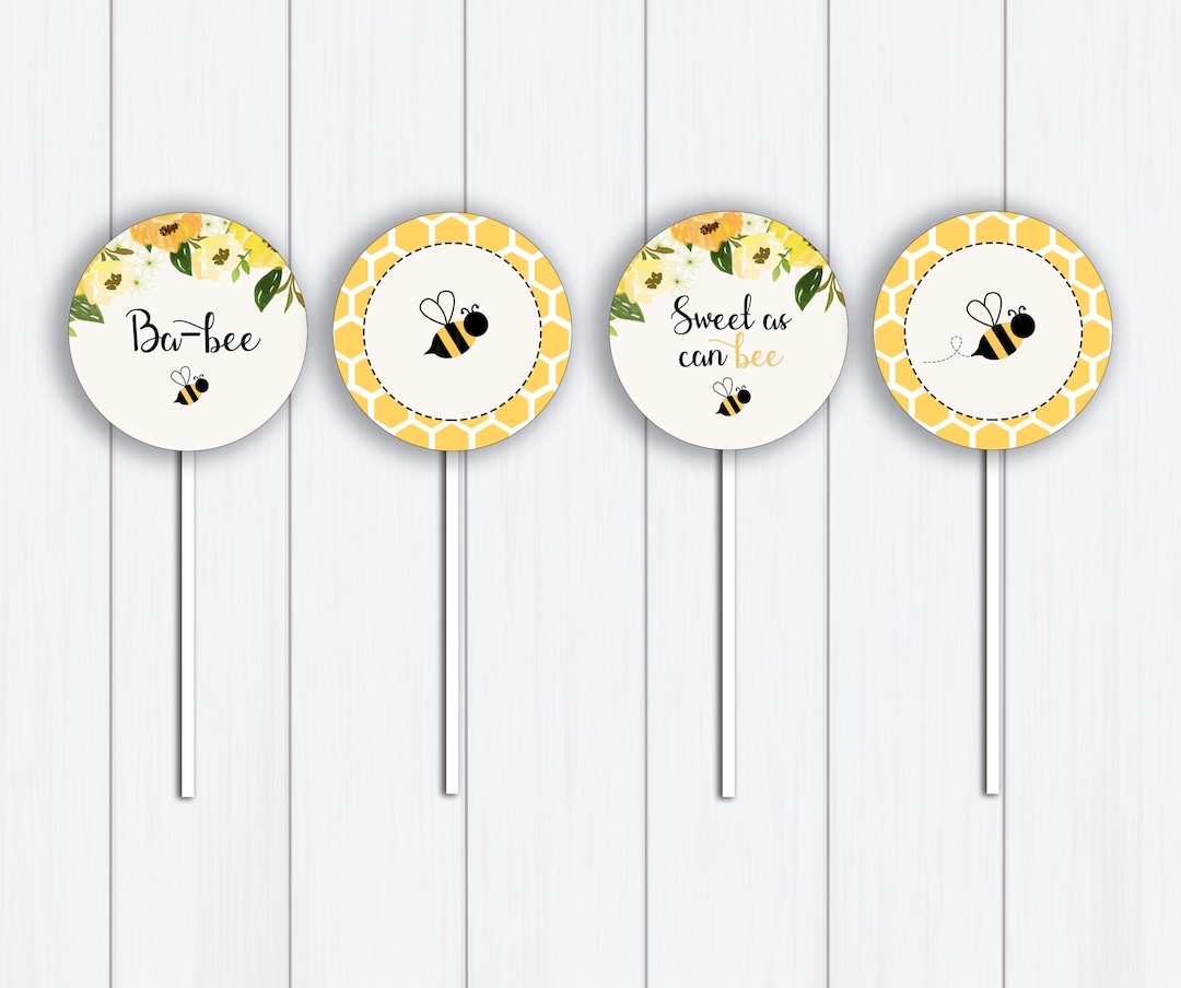 Bee Cupcake Toppers: "bee CUPCAKE Topper" Bee Cake, Honeybee, Bumblebee ...