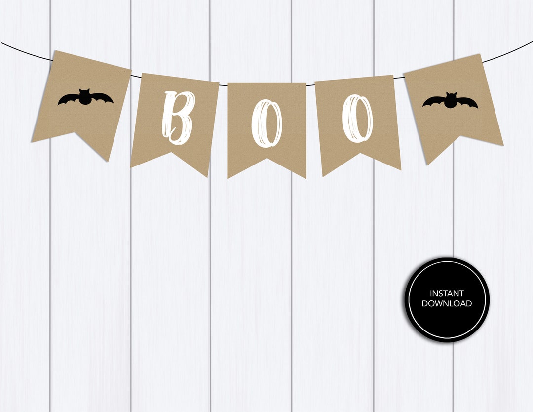 Boo Banner Printable Digital Download: boo Pennant With Bats, Pumpkins ...