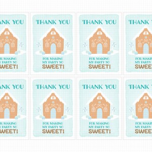 Blue Gingerbread Favor Tag Printable: "blue GINGERBREAD Party ...