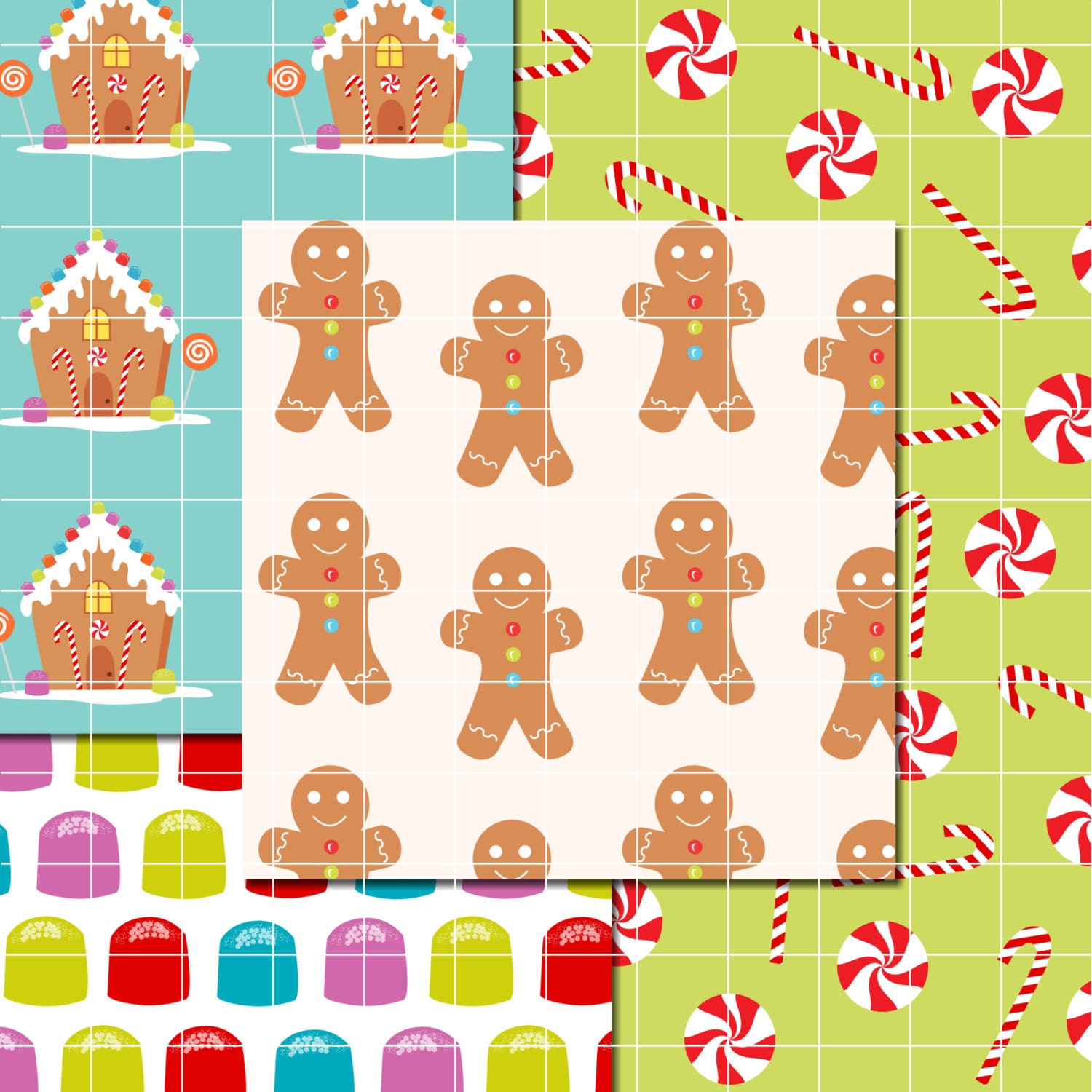 Gingerbread Digital Paper gingerbread With Pink | Etsy