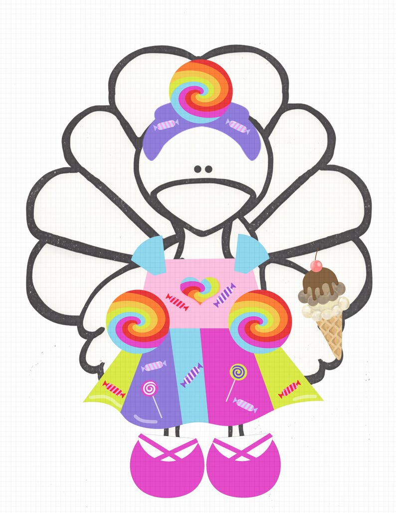 Turkey Disguise Printable - Rainbow Princess Turkey, Candy Princess ...