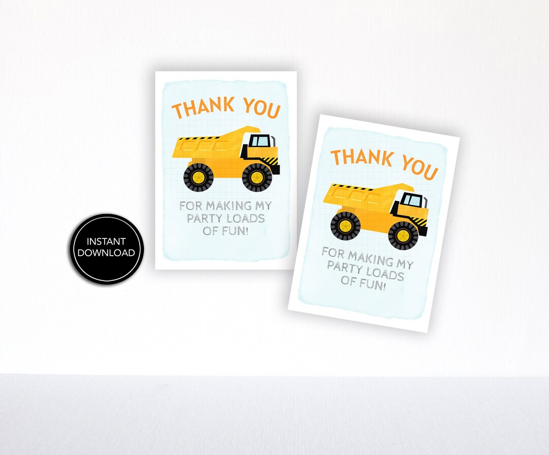 Construction Favor Tag Printable: "construction PARTY Favors" Blue and ...