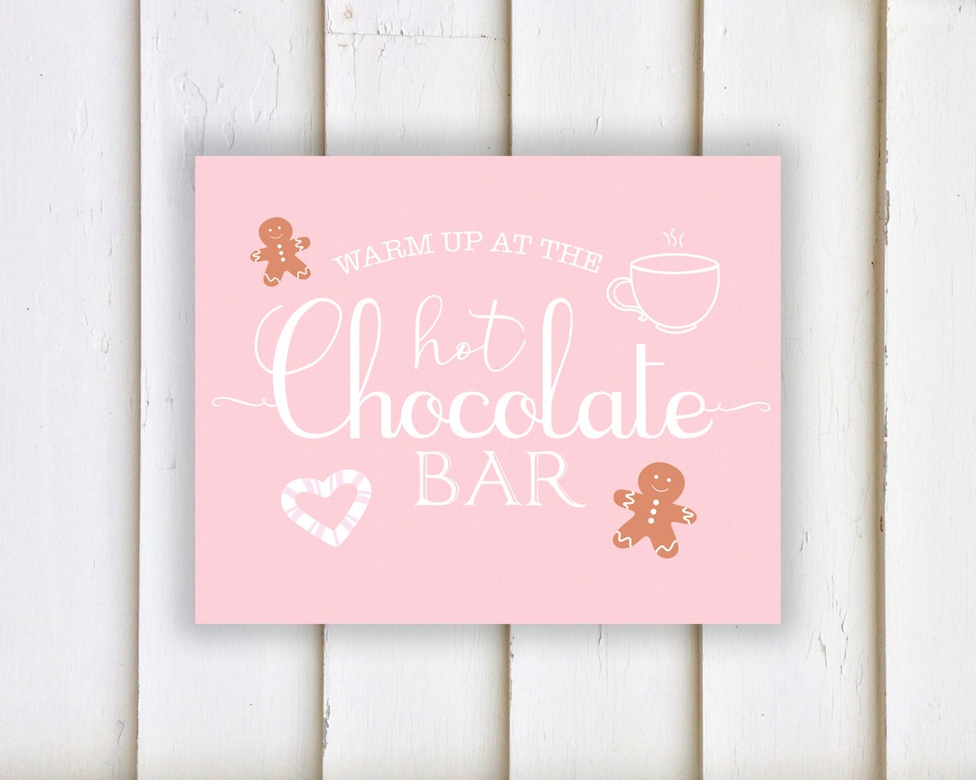 Pink Hot Chocoate Bar Sign Printable Download: "hot COCOA Bar ...