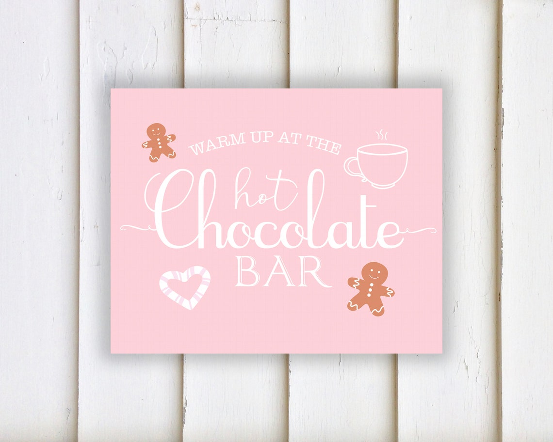 Pink Hot Chocoate Bar Sign Printable Download: hot COCOA - Etsy