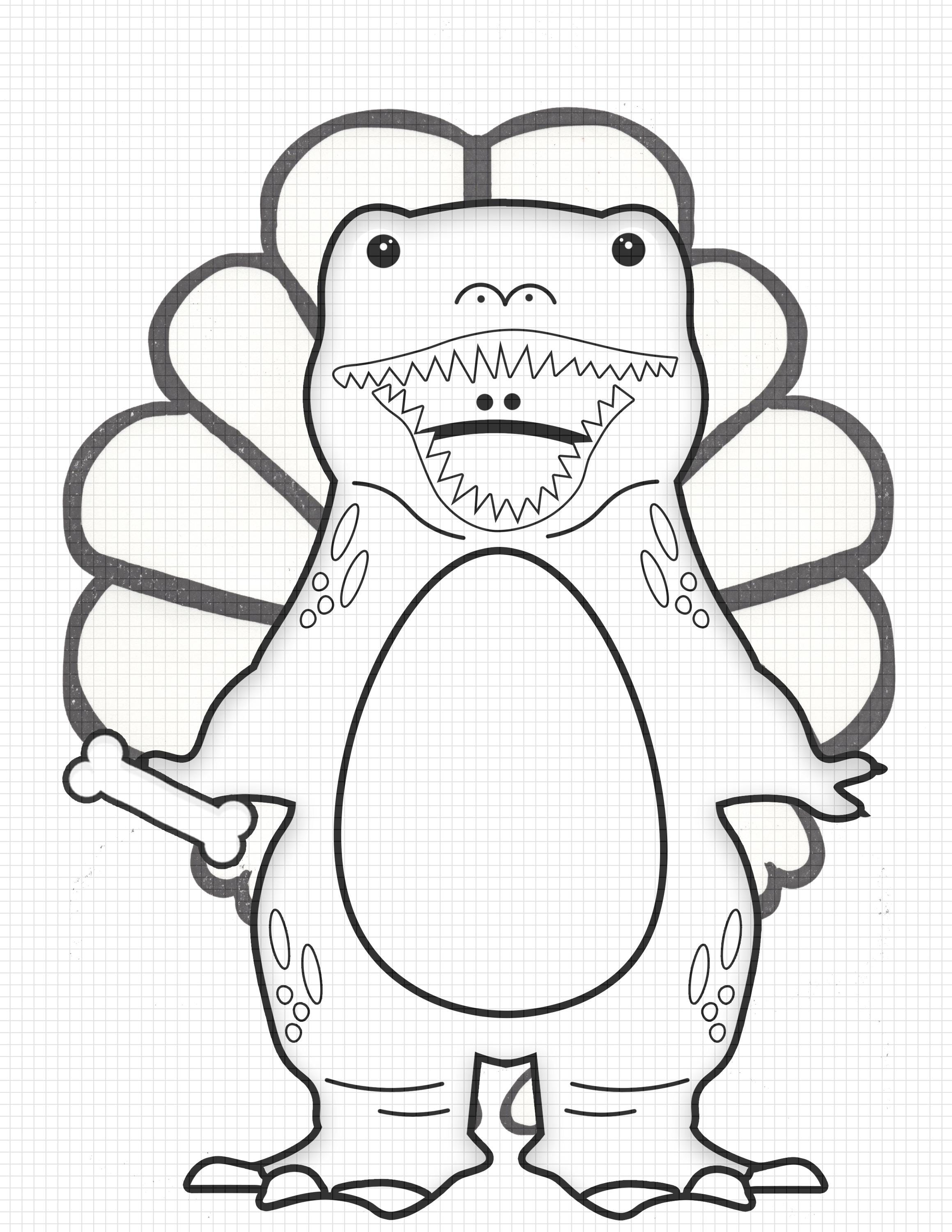 Turkey Dinosaur Disguise Coloring Kit (PDF Pattern) - Etsy
