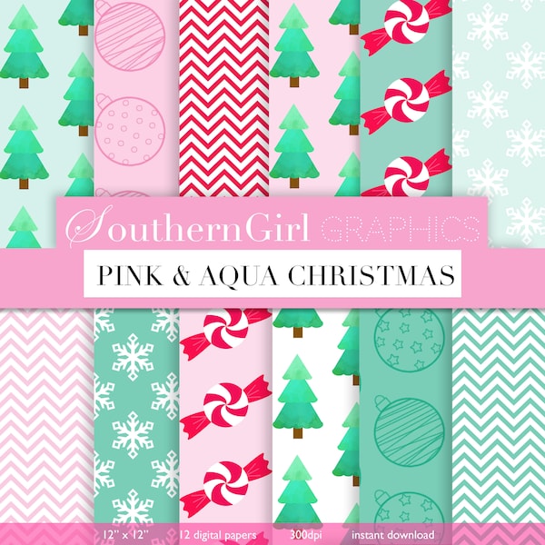 Aqua Red Chevron - Etsy