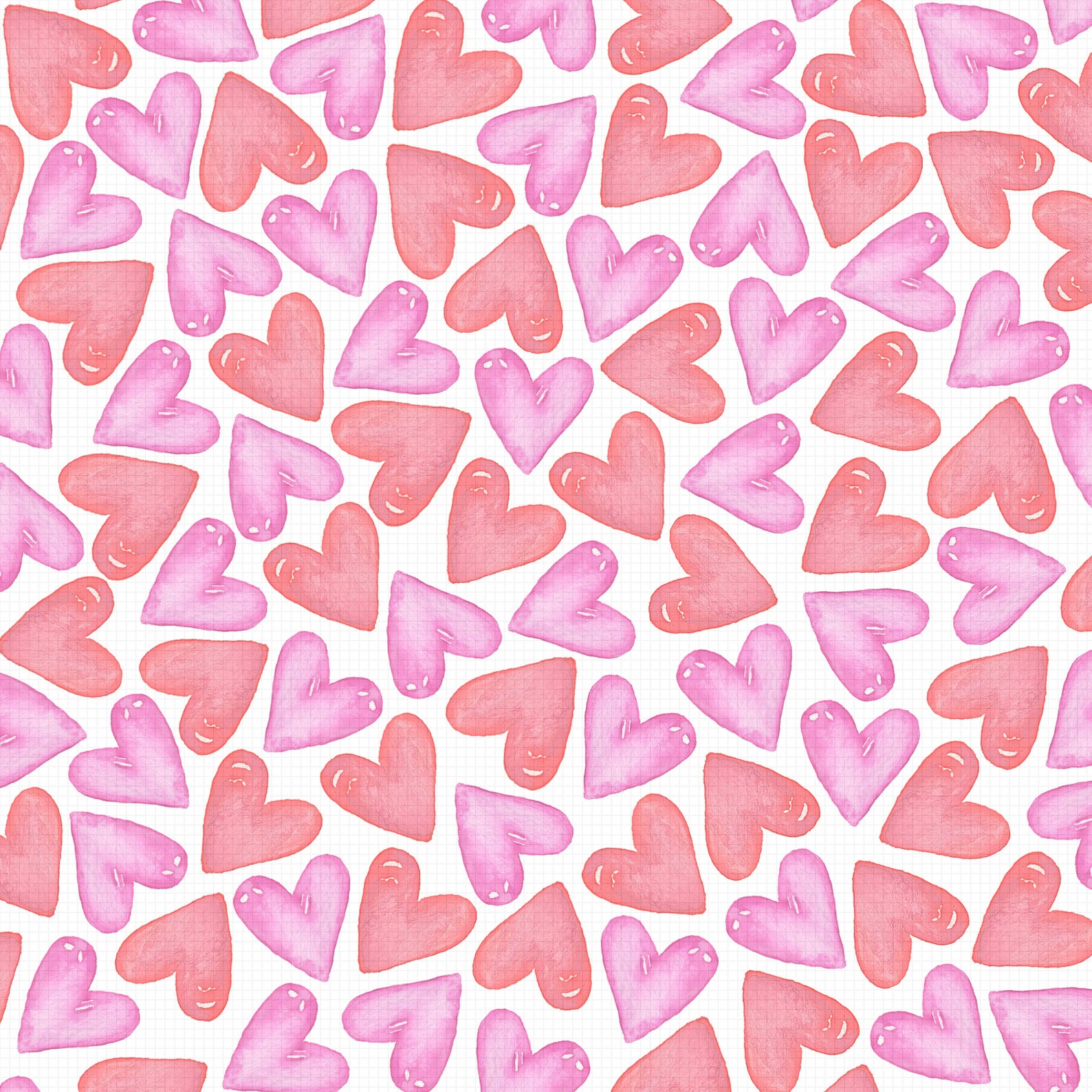 Watercolor Heart Digital Paper: watercolor Hearts - Etsy