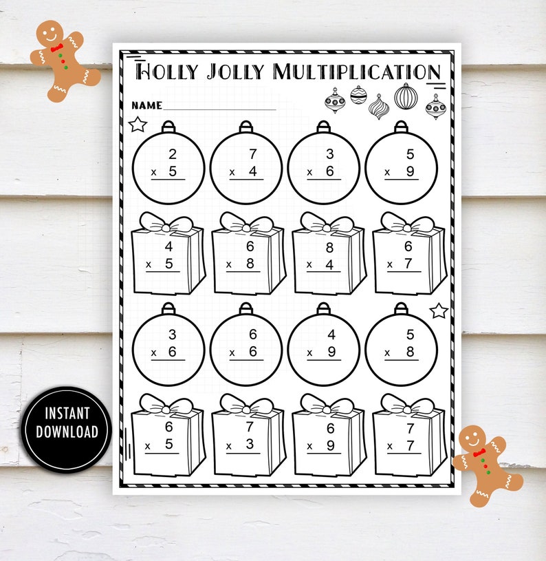 Christmas Worksheet Multiplication- "math Worksheets" Winter Worksheets ...