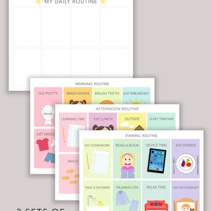 Kids Daily Schedule Printable: "daily SCHEDULE Chart" Kids Visual ...