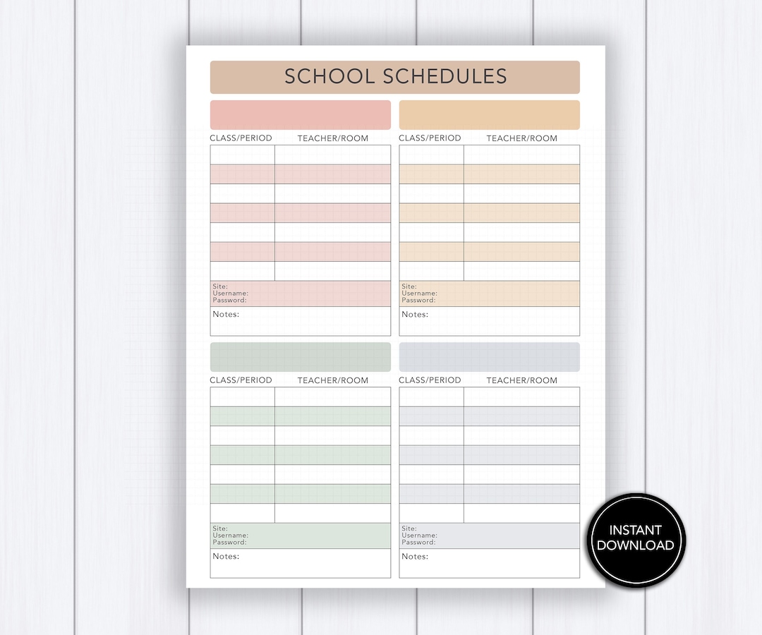 Student Planner Printables - Class List, Student Organizer, School ...