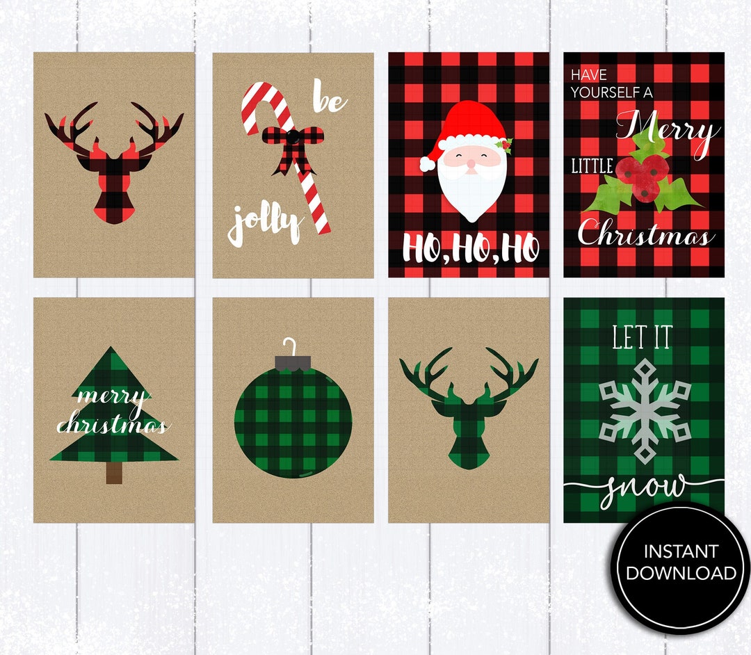 Plaid Christmas Gift Tag Printable: "plaid CHRISTMAS Tag" With Buffalo ...