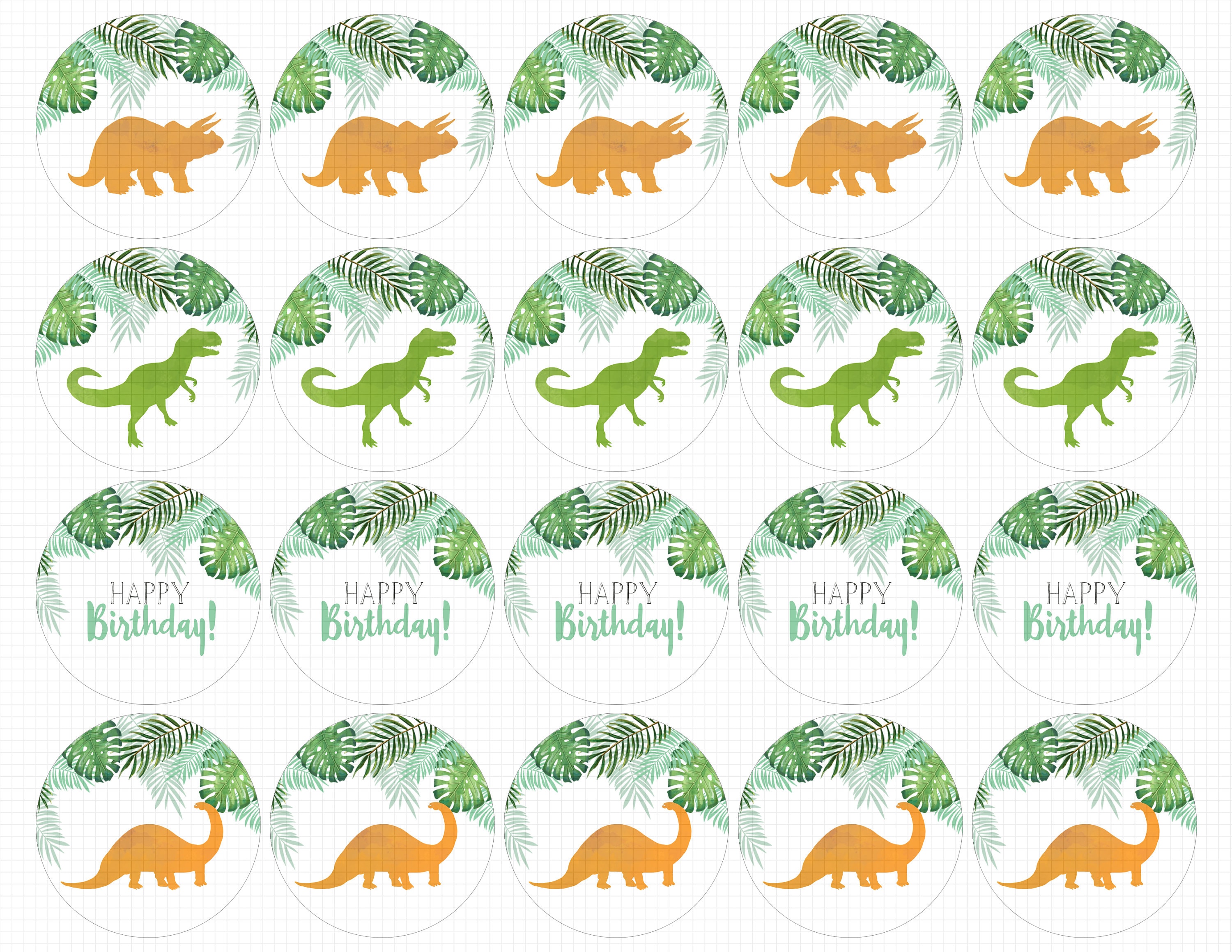 Dinosaur Cupcake Toppers: DINO CUPCAKE TOPPER | Etsy