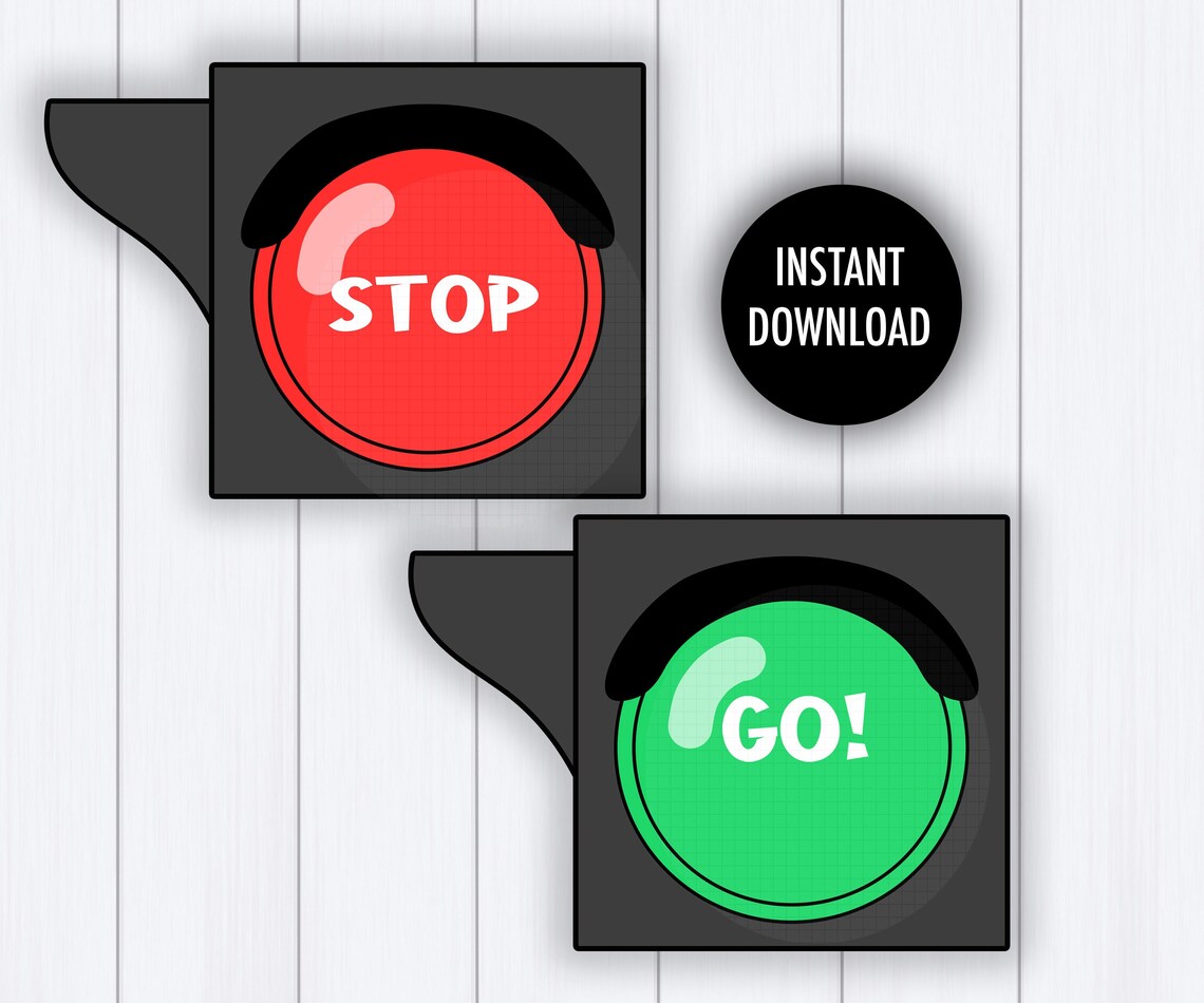 Stop Go Door Sign Printable Download: "bathroom STOP Go" Traffic Light ...