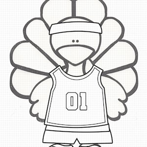 Turkey Disguise Clip Art - Coloring, Basketball Turkey, Black, White ...