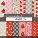 Ladybug Digital Paper ladybugs & Flowers - Etsy