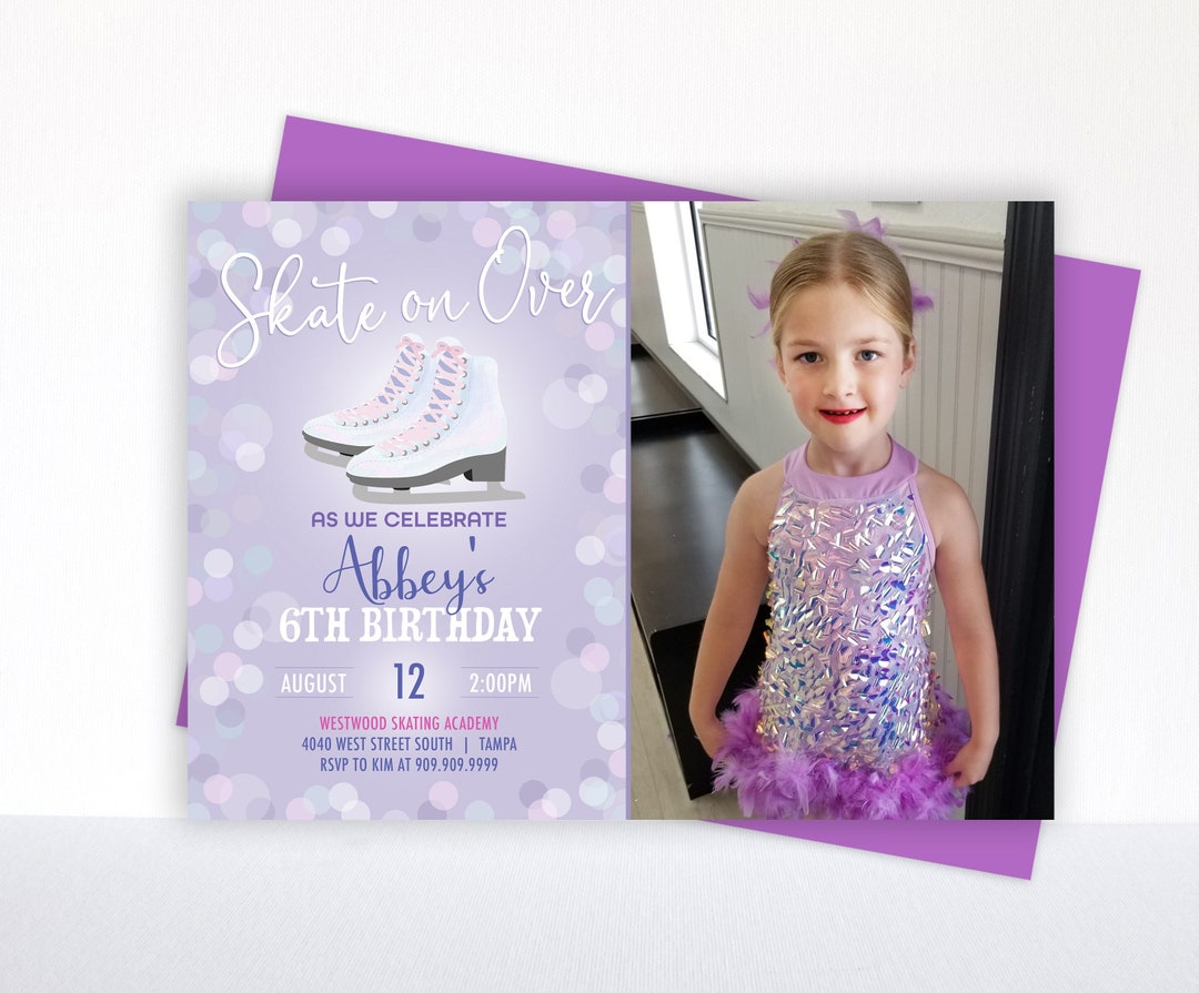 Ice Skating Photo Invitation Printable "ice PHOTO Invitation" Ice Skate ...